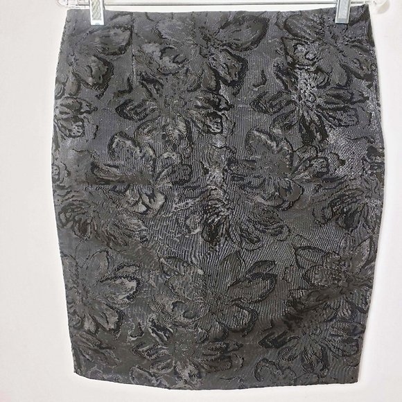 Kenar | Skirts | Kenar Womens Black Floral Textured Lined Back Zip ...